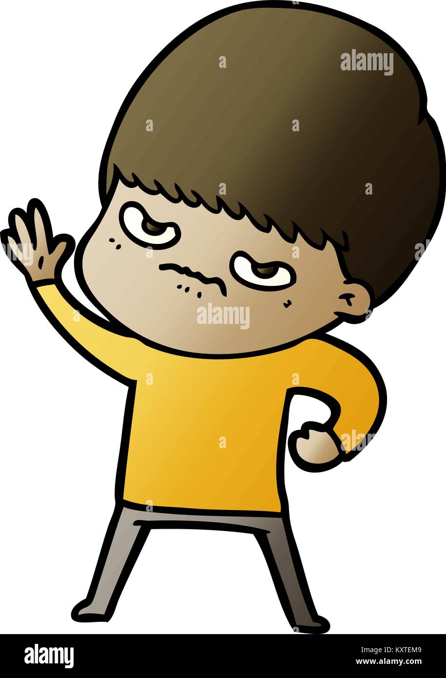angry cartoon boy Stock Vector Image & Art - Alamy