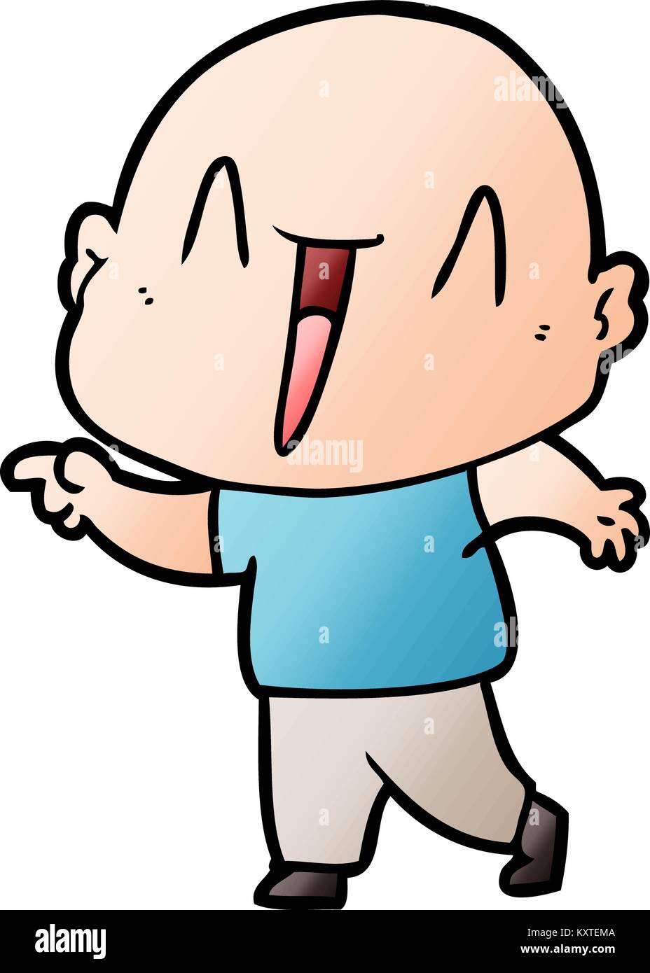 happy cartoon bald man Stock Vector Image & Art - Alamy