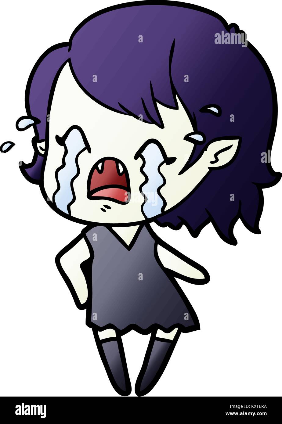 cartoon crying vampire girl Stock Vector Image & Art - Alamy