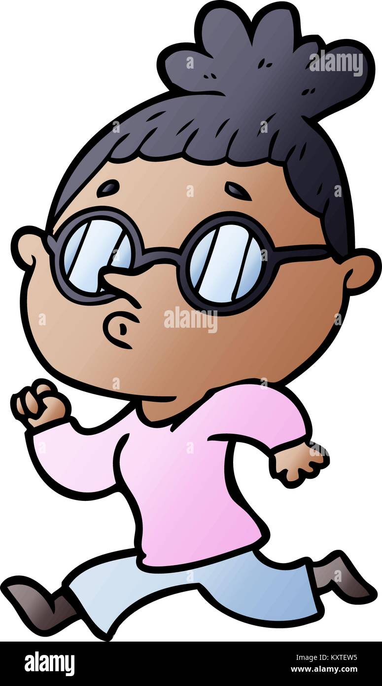 cartoon woman wearing glasses Stock Vector Image & Art - Alamy