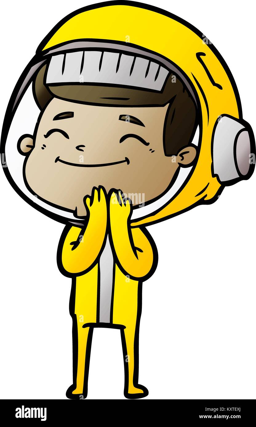 happy cartoon astronaut Stock Vector Image & Art - Alamy
