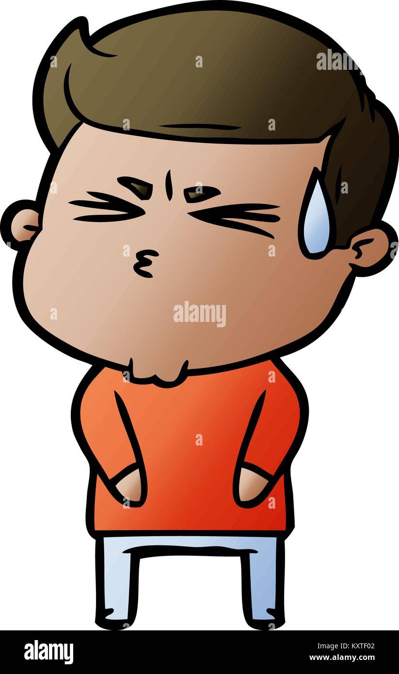 cartoon man sweating Stock Vector Image & Art - Alamy