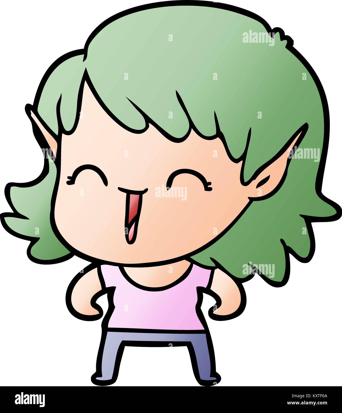 cartoon elf girl Stock Vector Image & Art - Alamy