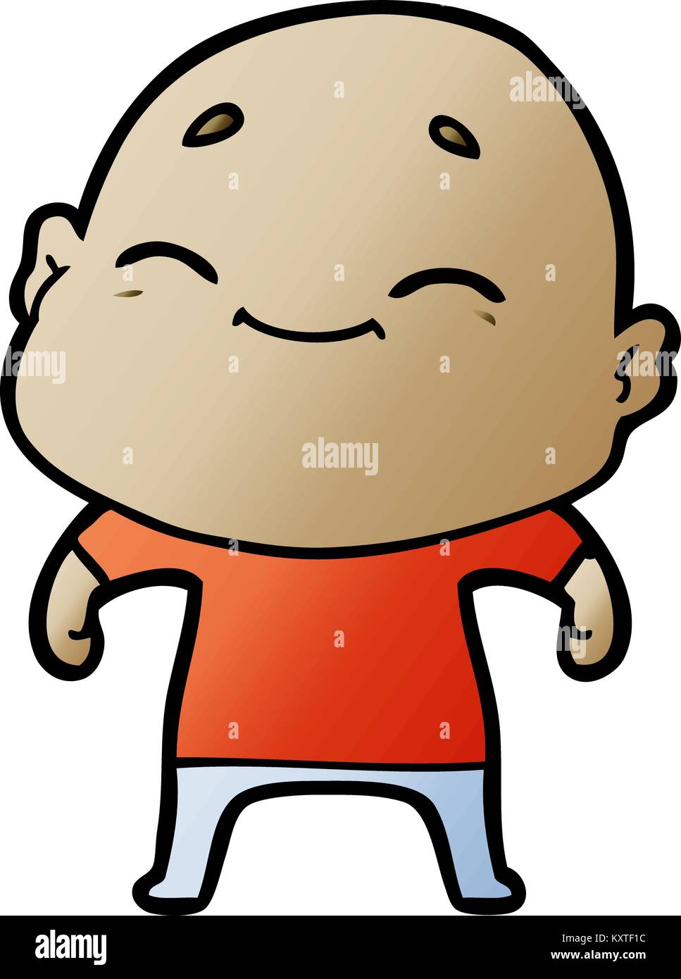 happy cartoon bald man Stock Vector Image & Art - Alamy