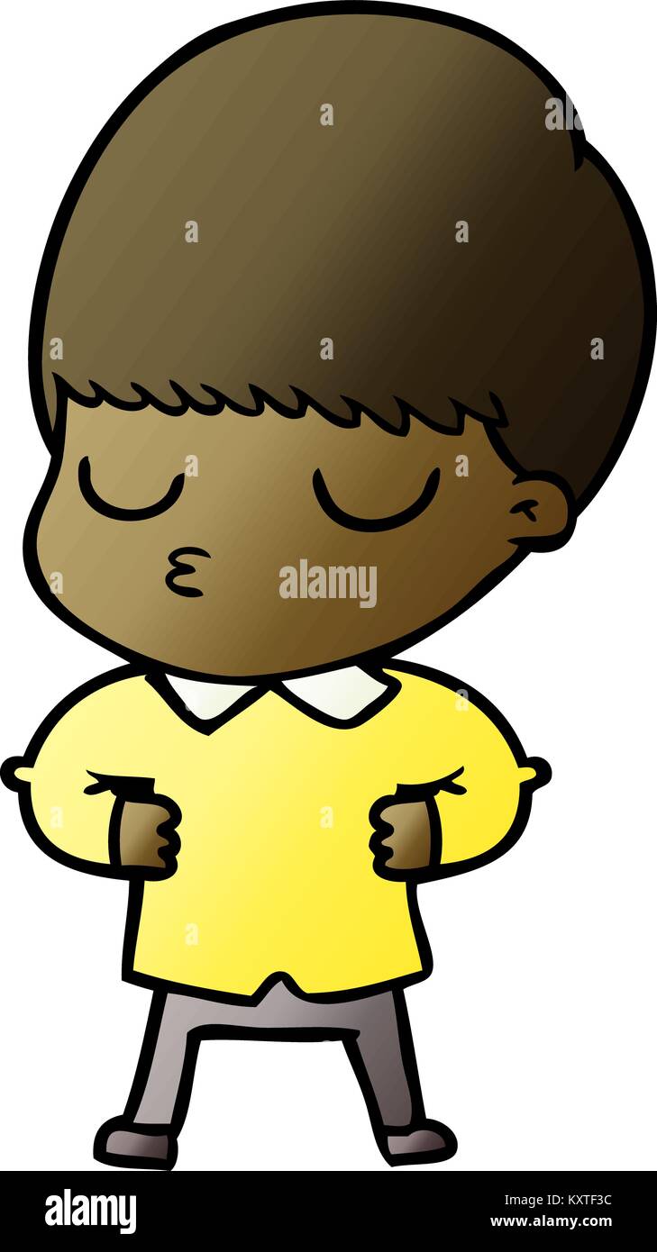 cartoon calm boy Stock Vector Image & Art - Alamy