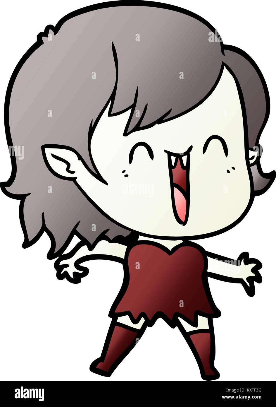 cute cartoon happy vampire girl Stock Vector Image & Art - Alamy