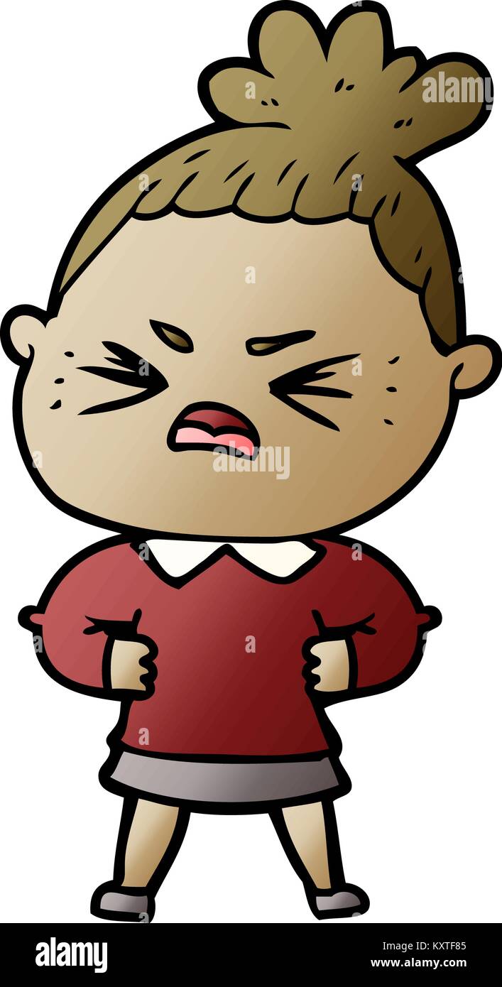 cartoon angry woman Stock Vector Image & Art - Alamy