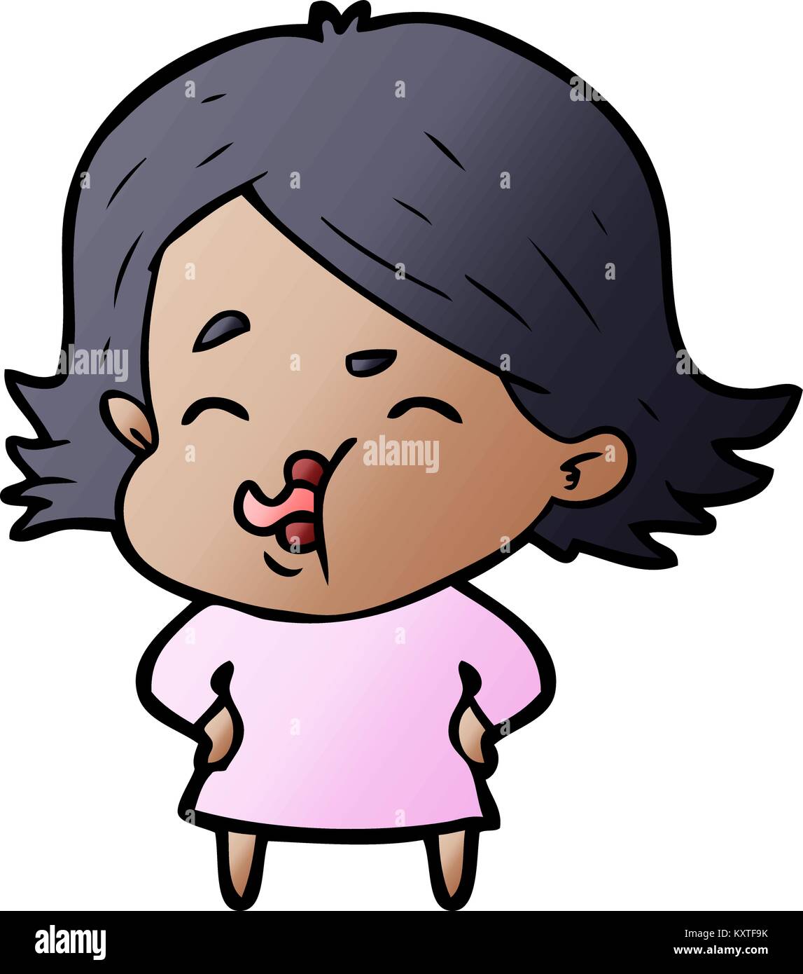 cartoon girl pulling face Stock Vector Image & Art - Alamy