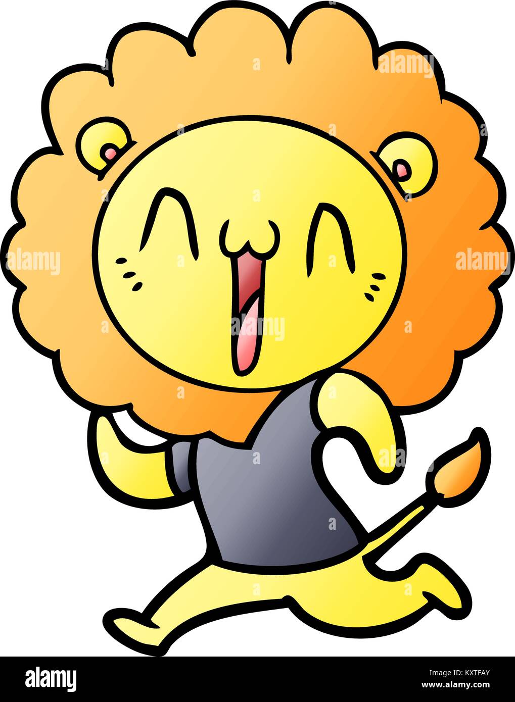 happy cartoon lion Stock Vector Image & Art - Alamy
