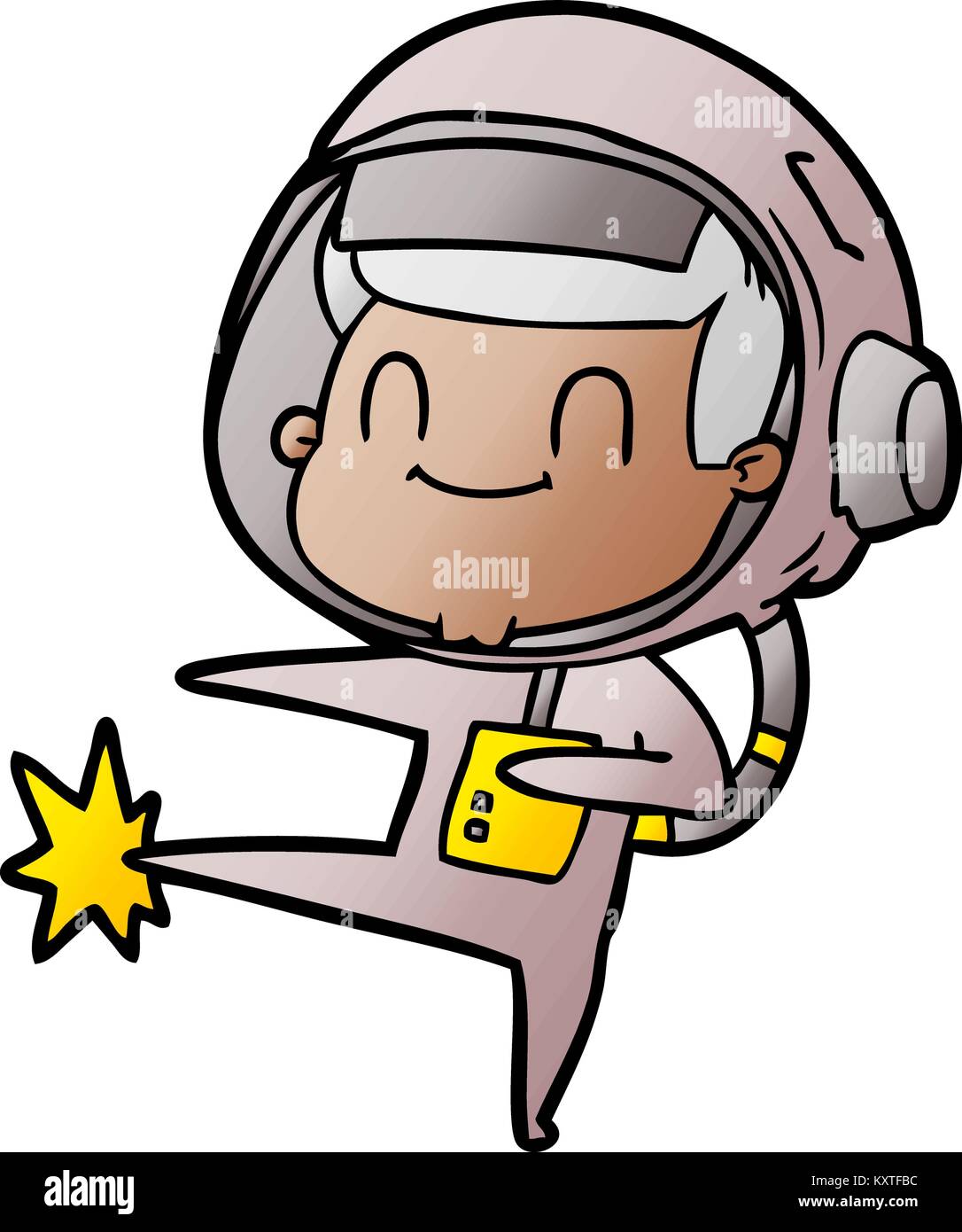 happy cartoon astronaut Stock Vector Image & Art - Alamy