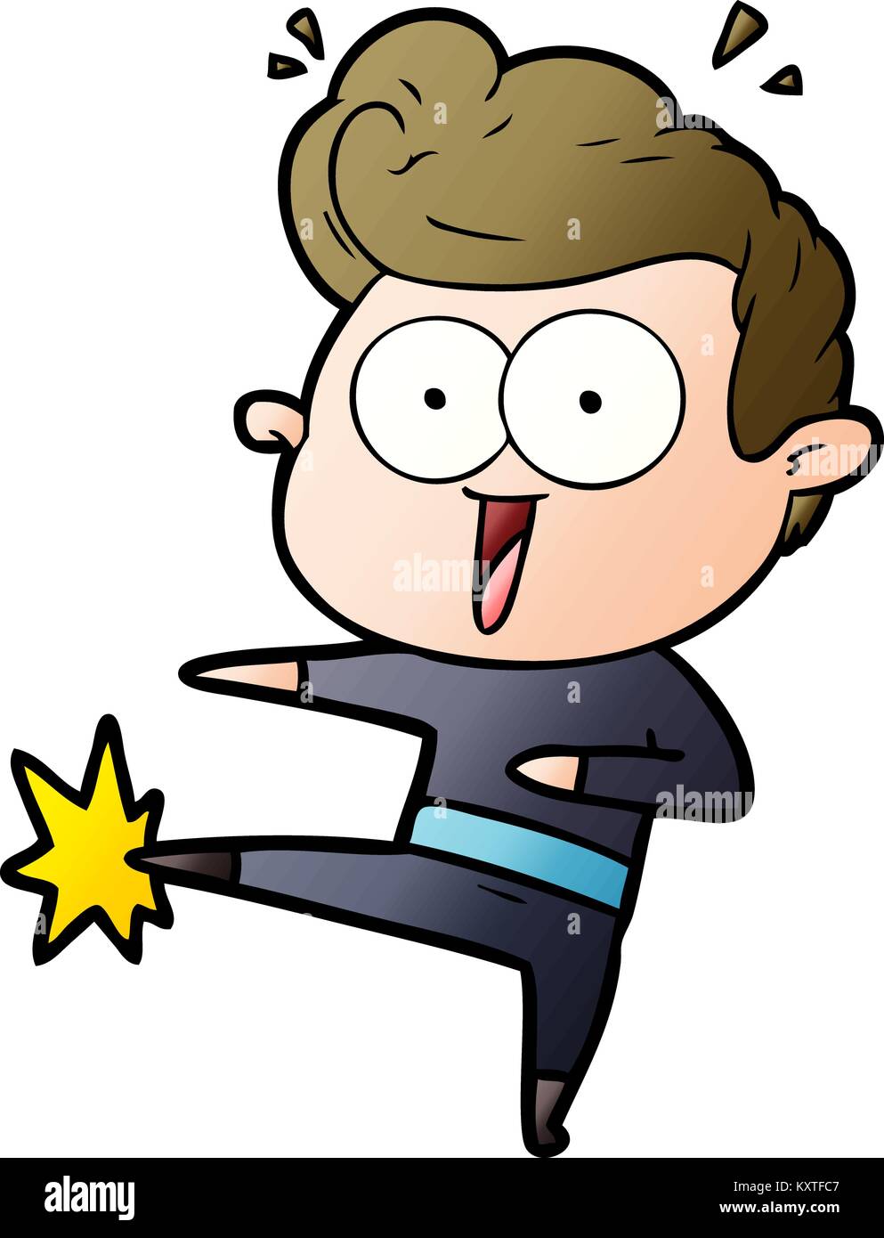 cartoon man kung fu kicking Stock Vector Image & Art - Alamy
