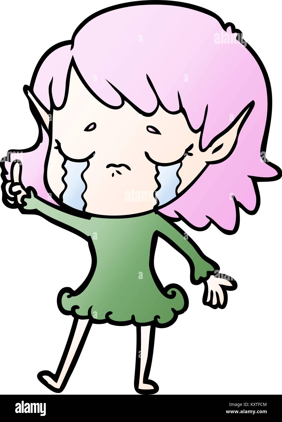 cartoon crying elf girl Stock Vector Image & Art - Alamy