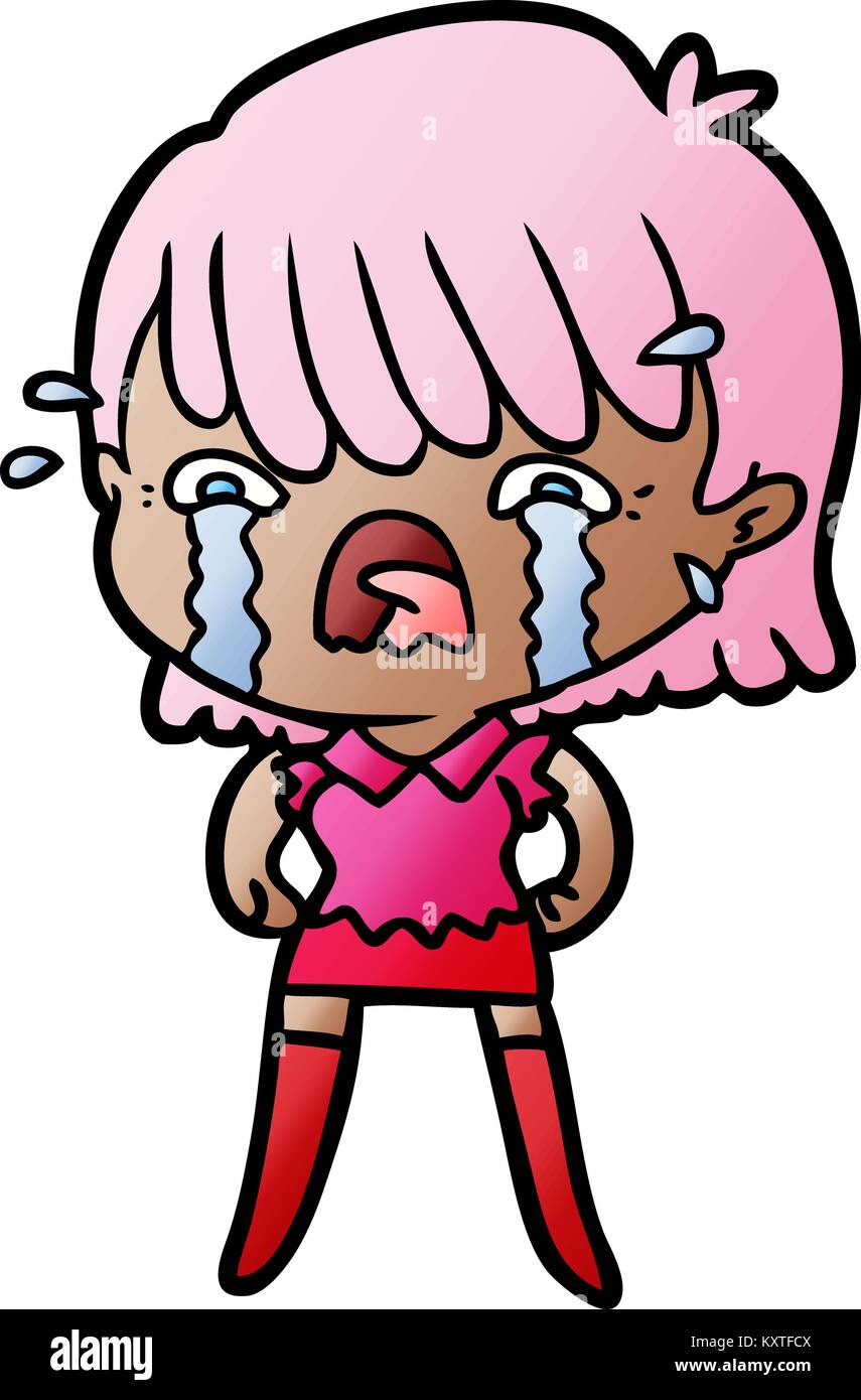 cartoon girl crying Stock Vector Image & Art - Alamy