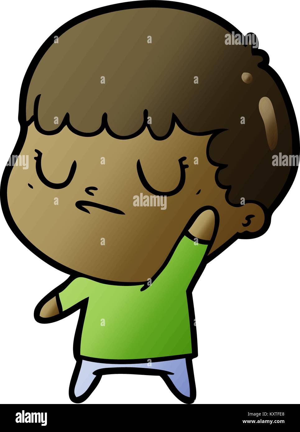 cartoon grumpy boy Stock Vector Image & Art - Alamy