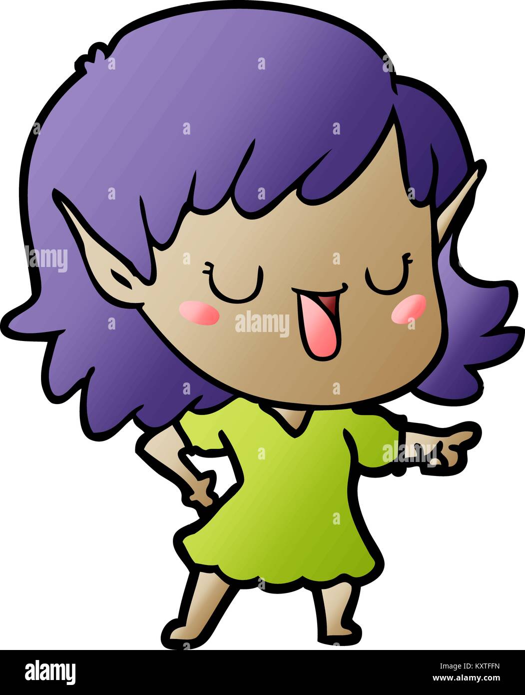 cartoon elf girl Stock Vector Image & Art - Alamy