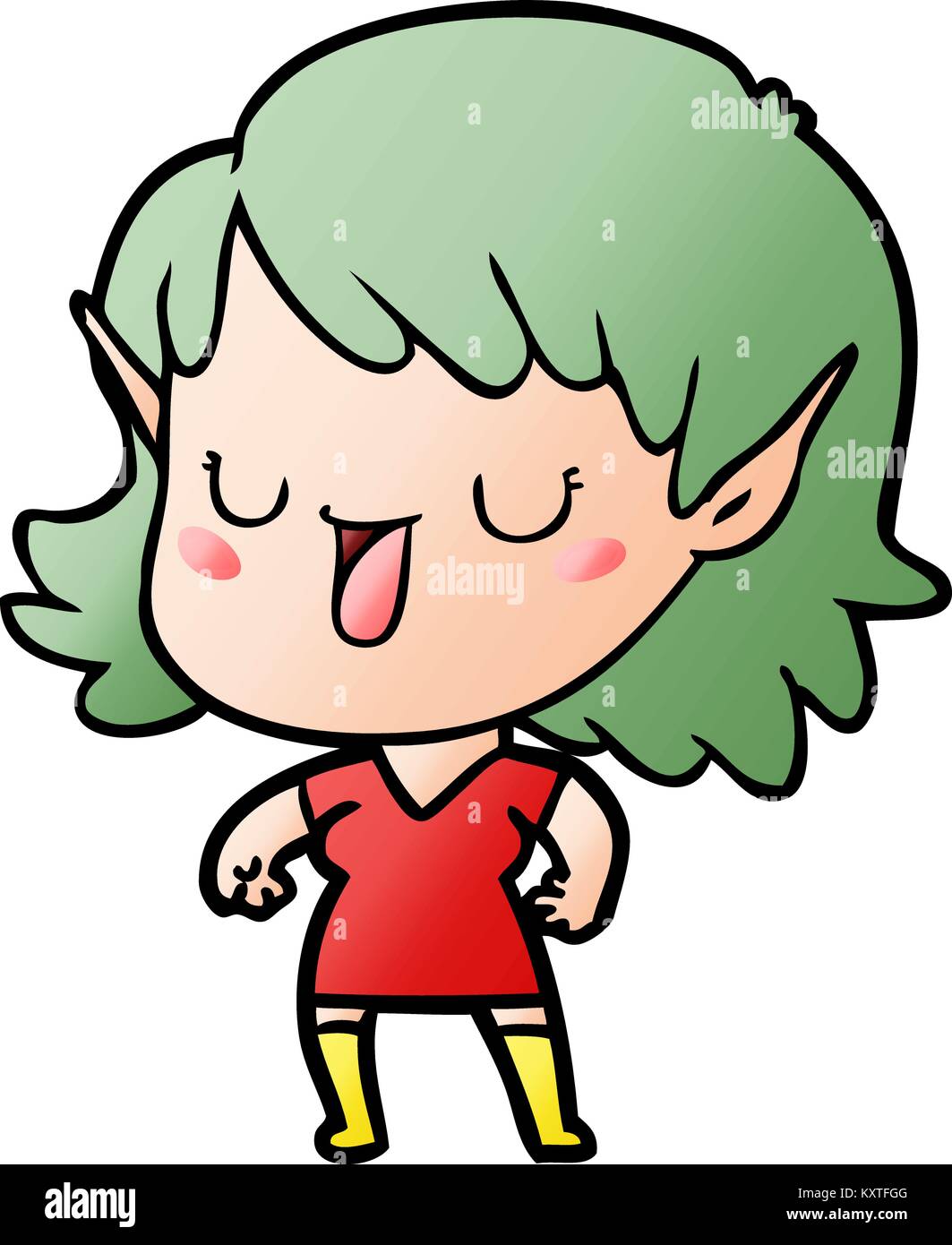 cartoon elf girl Stock Vector Image & Art - Alamy