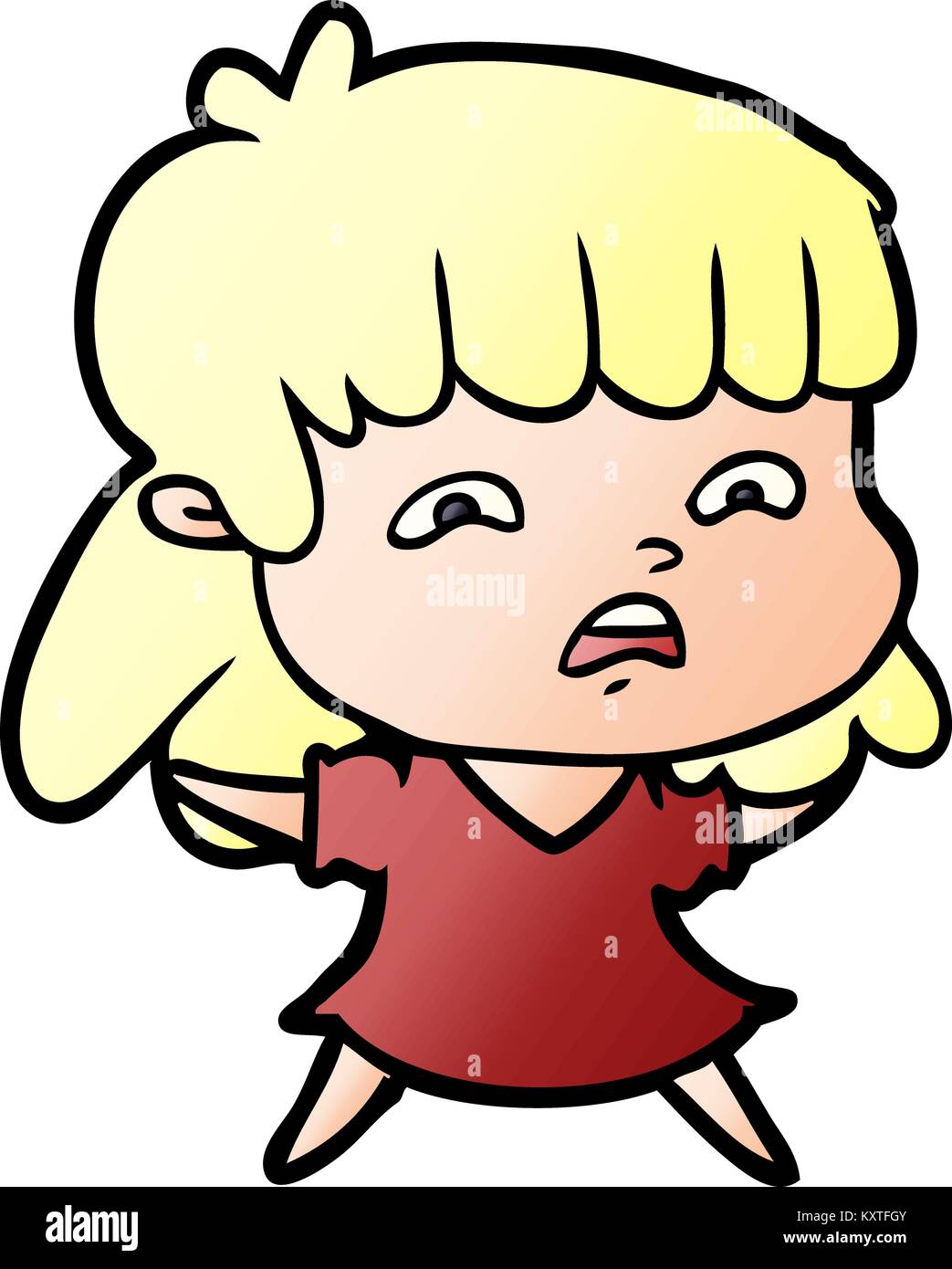 cartoon worried woman Stock Vector Image & Art - Alamy