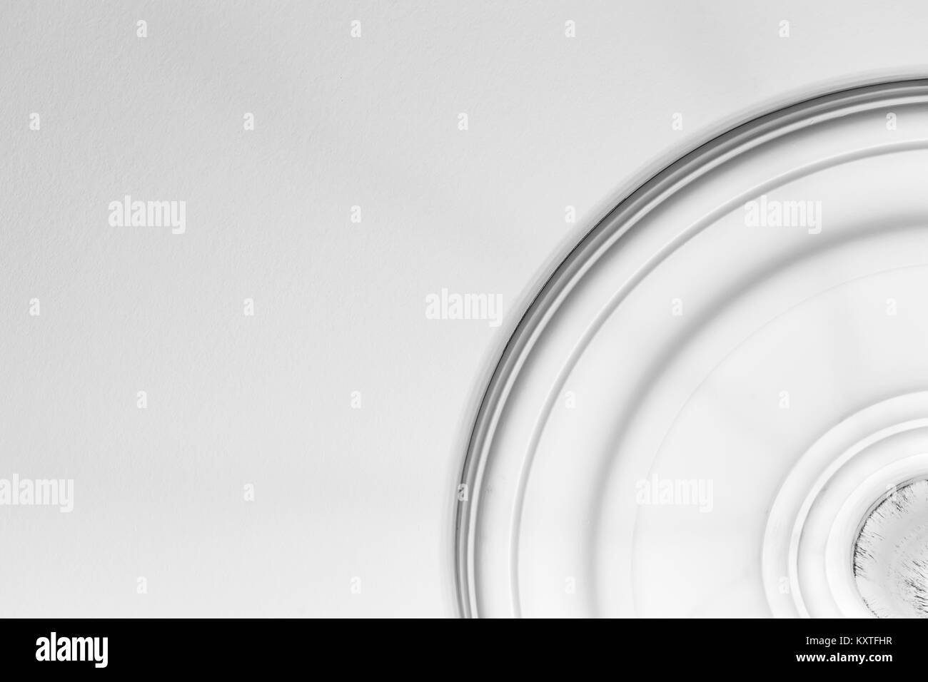 Molded round white ceiling decor element, classic interior design Stock ...