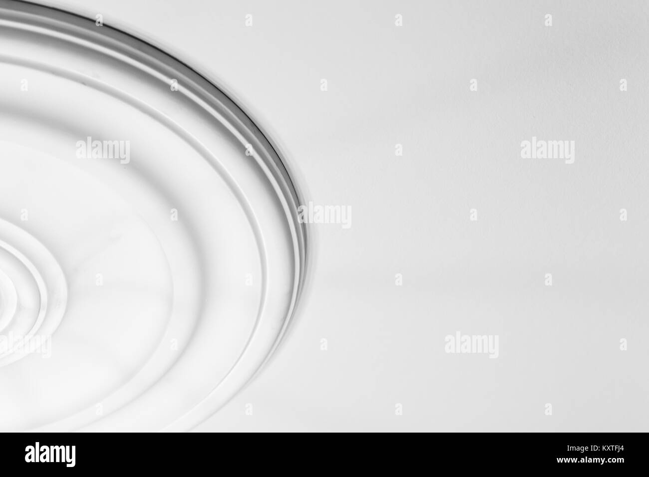 Molded round white ceiling light element, classic interior design Stock ...