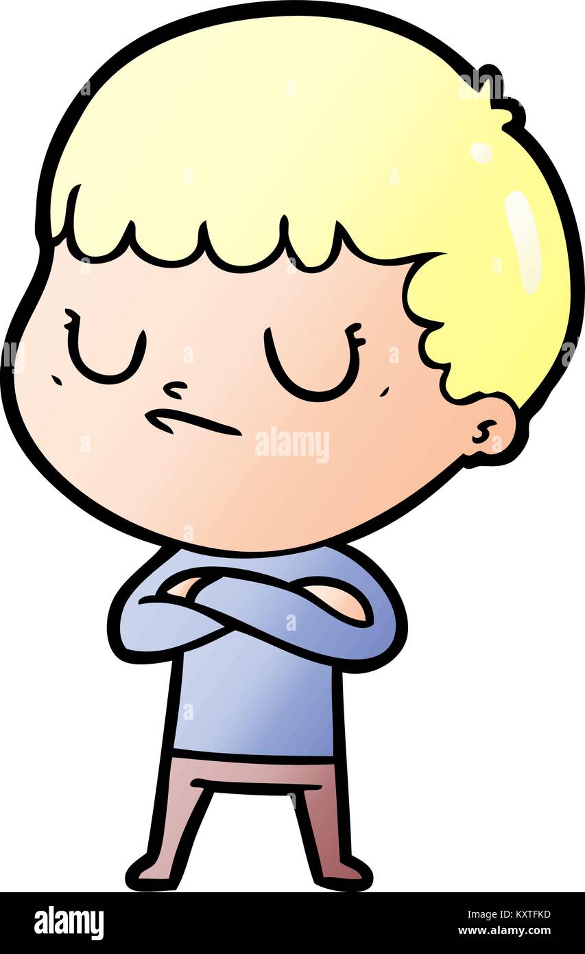 cartoon grumpy boy Stock Vector Image & Art - Alamy