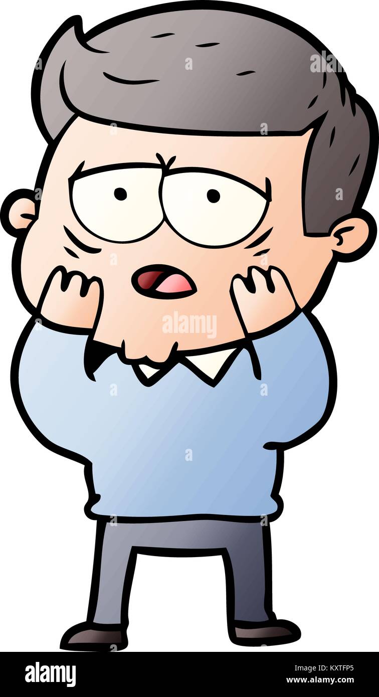 cartoon tired man Stock Vector Image & Art - Alamy