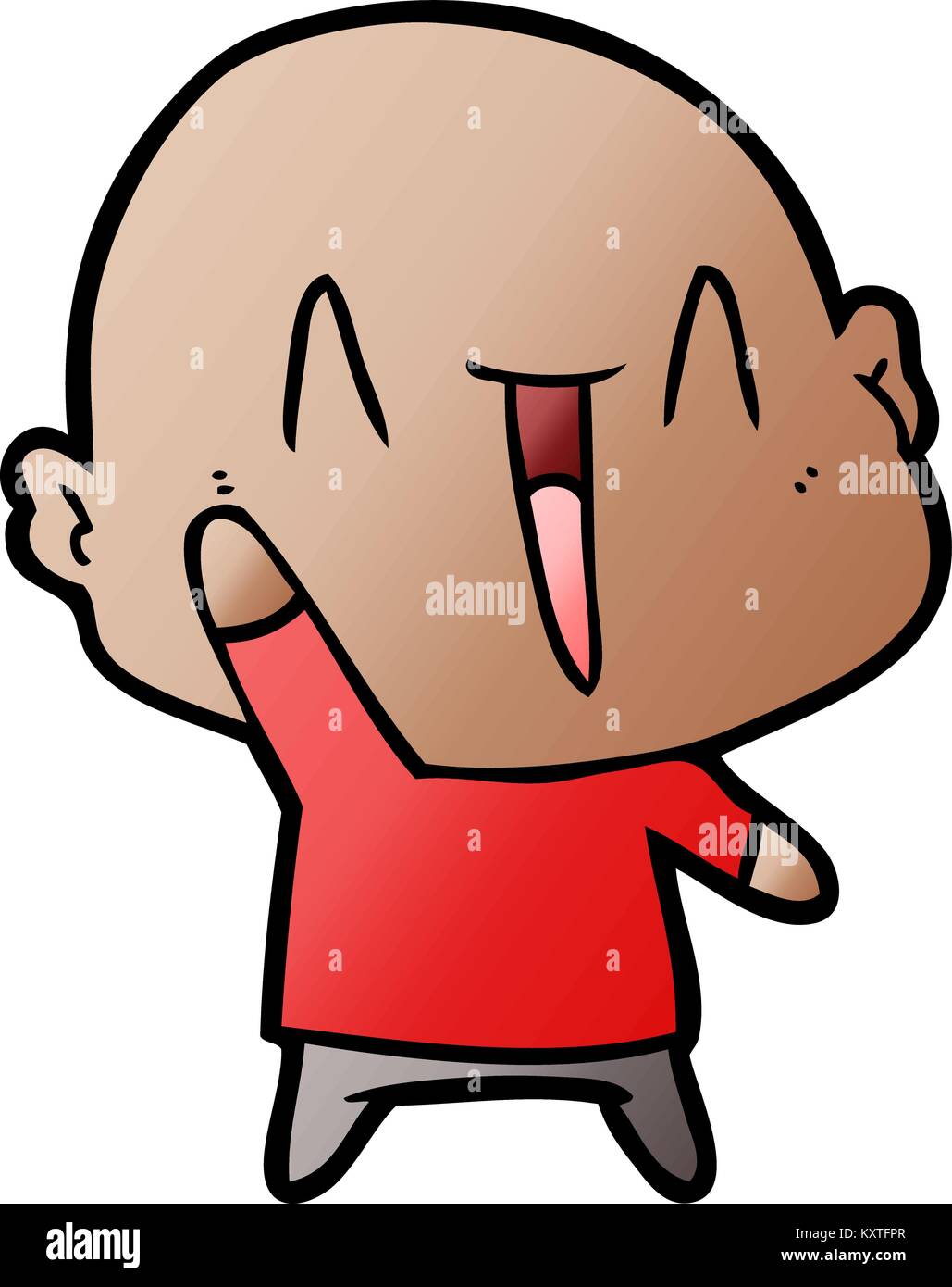happy cartoon bald man Stock Vector Image & Art - Alamy