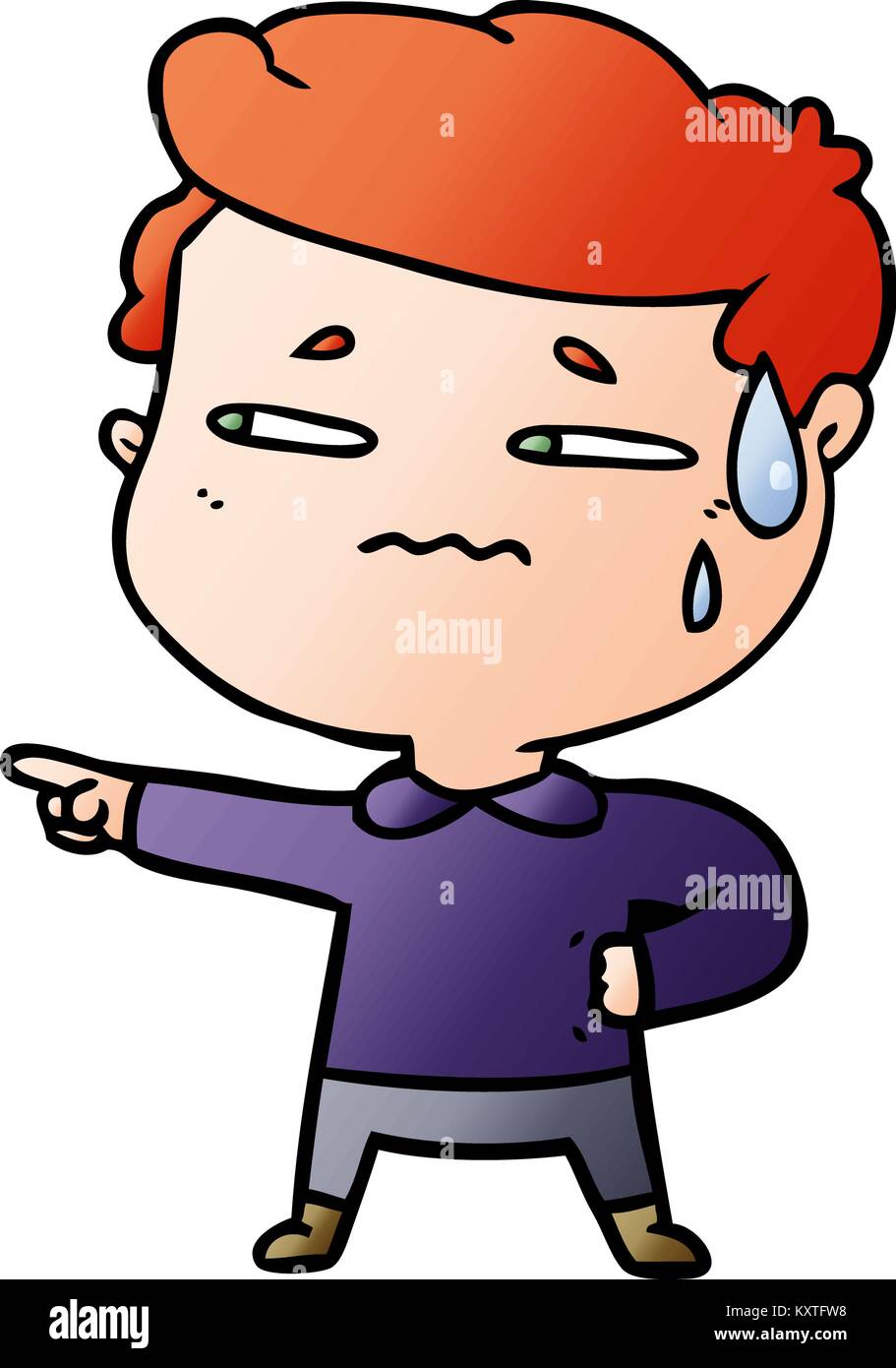 cartoon anxious man pointing Stock Vector Image & Art - Alamy