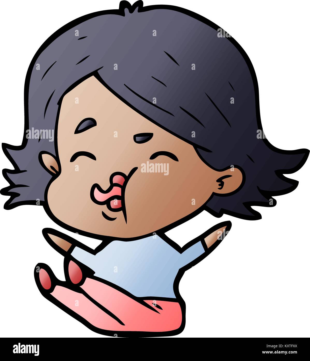 cartoon girl pulling face Stock Vector Image & Art - Alamy