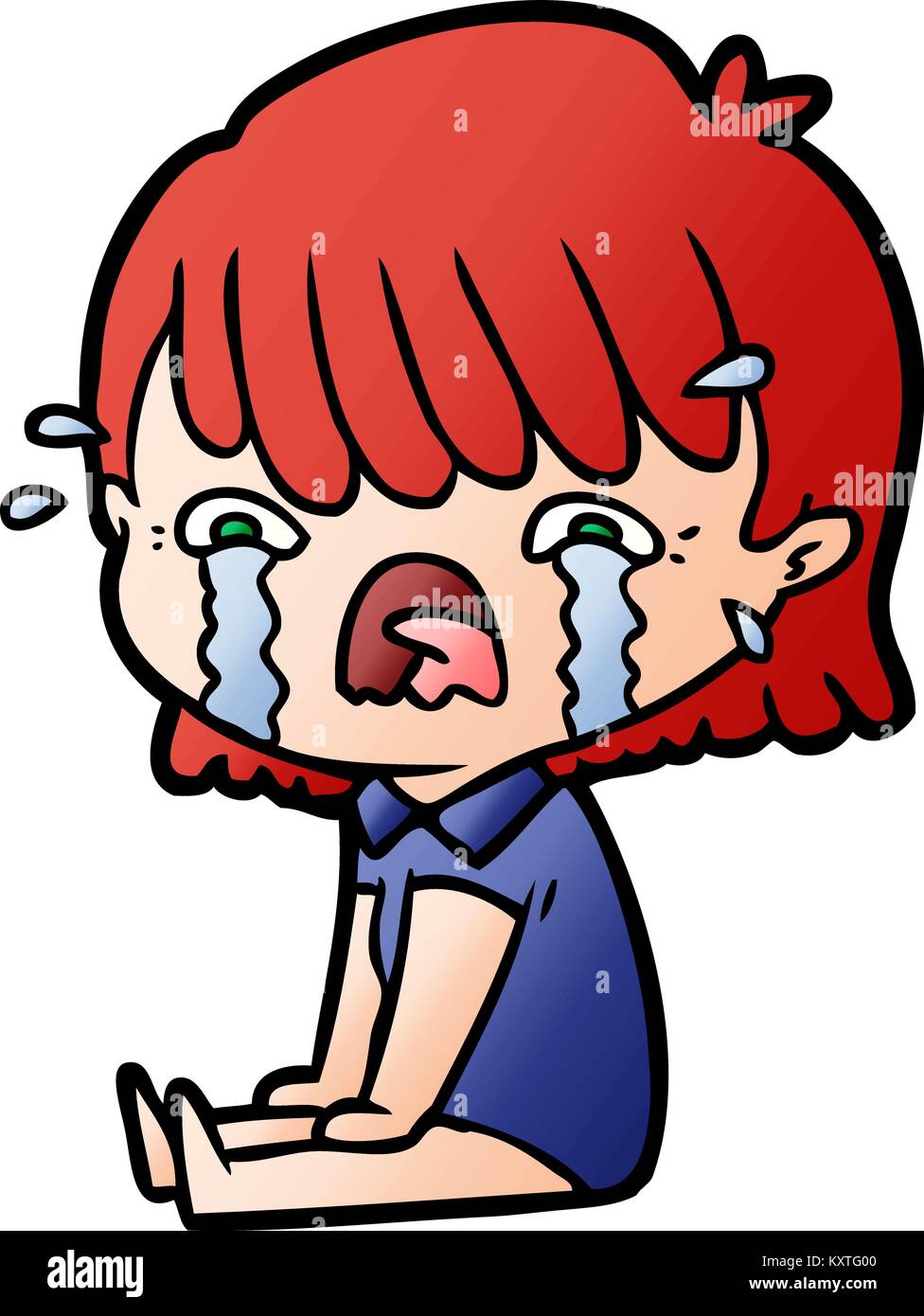 cartoon girl crying Stock Vector Image & Art - Alamy