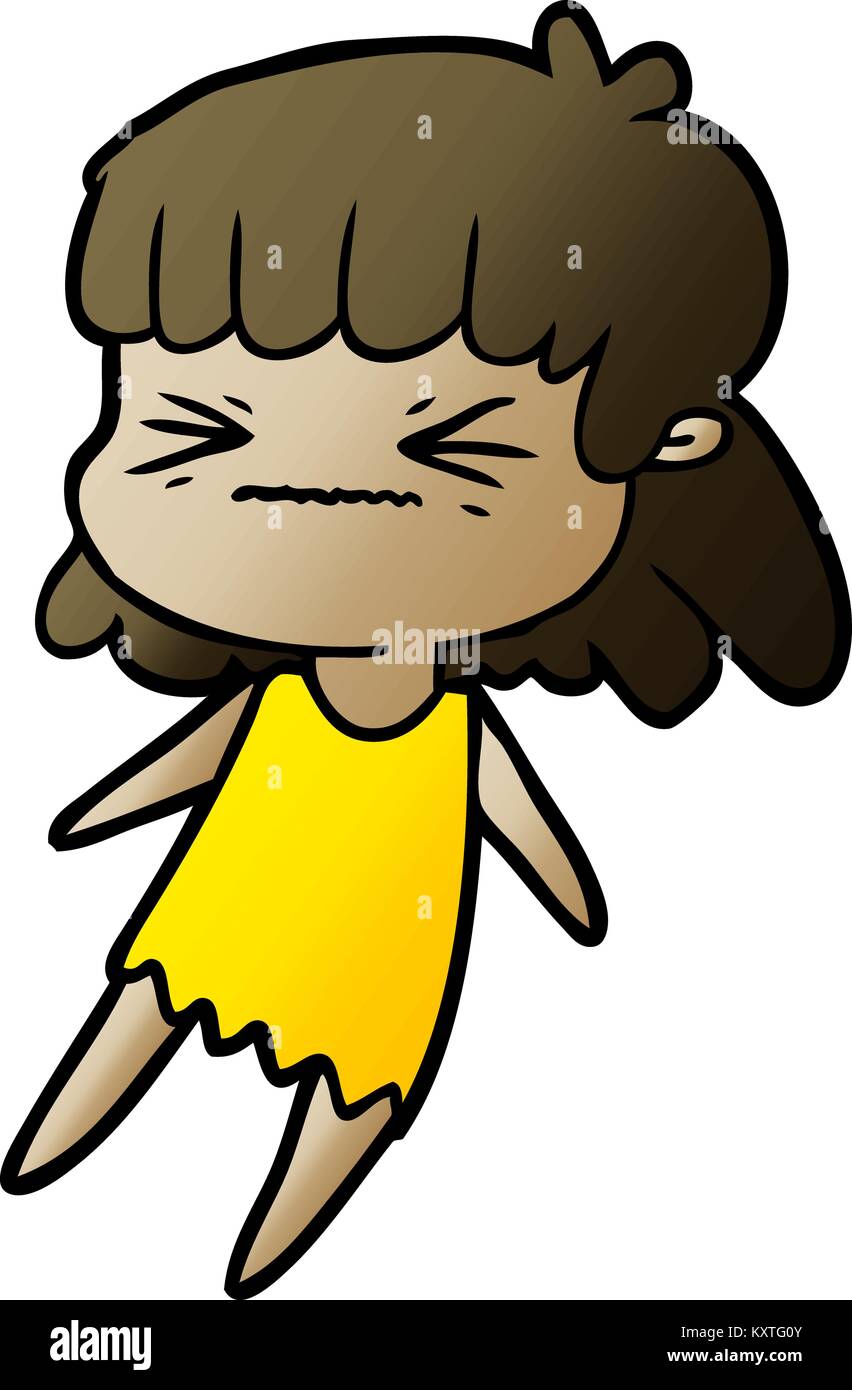 cartoon angry girl Stock Vector Image & Art - Alamy