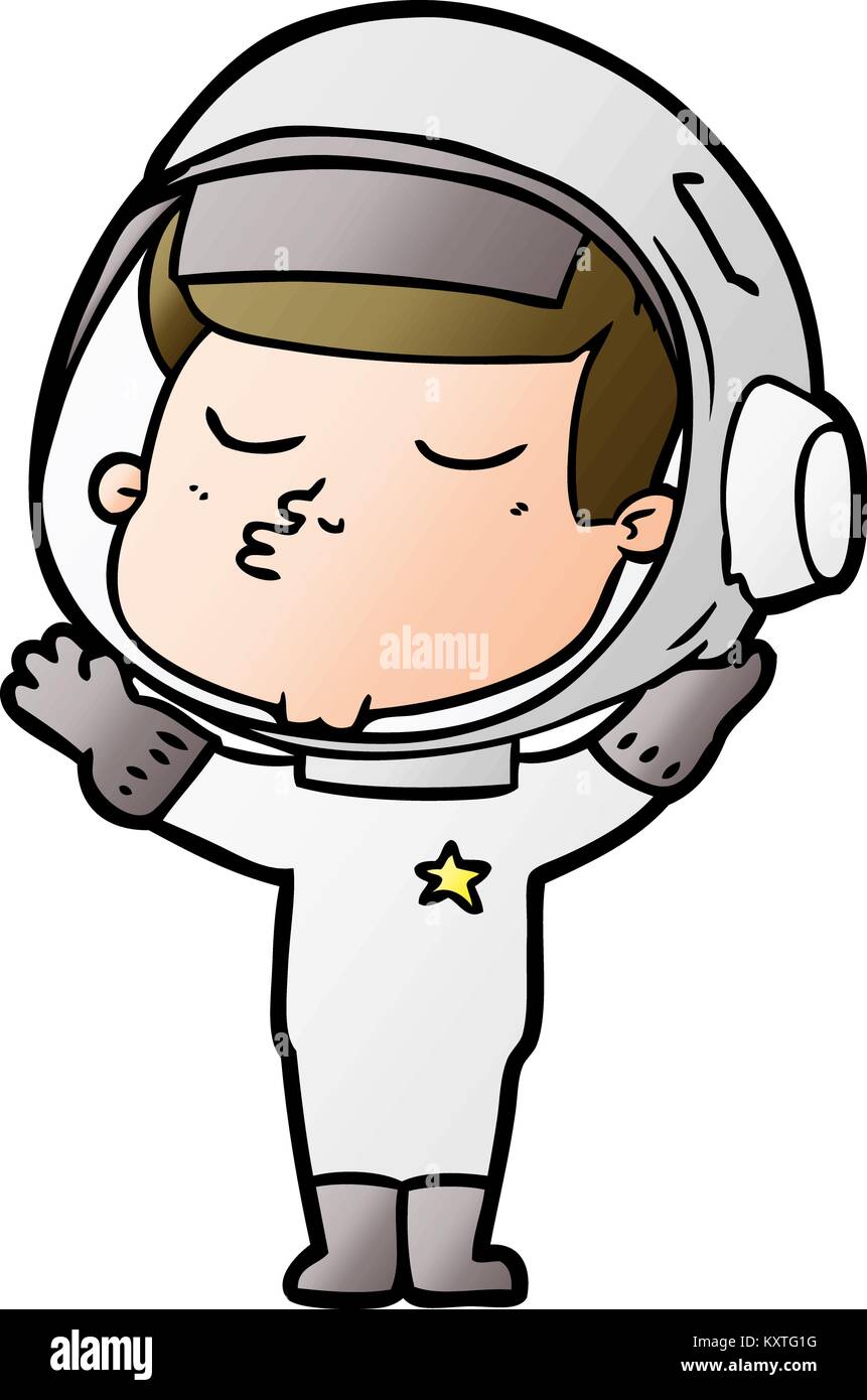 cartoon confident astronaut Stock Vector Image & Art - Alamy