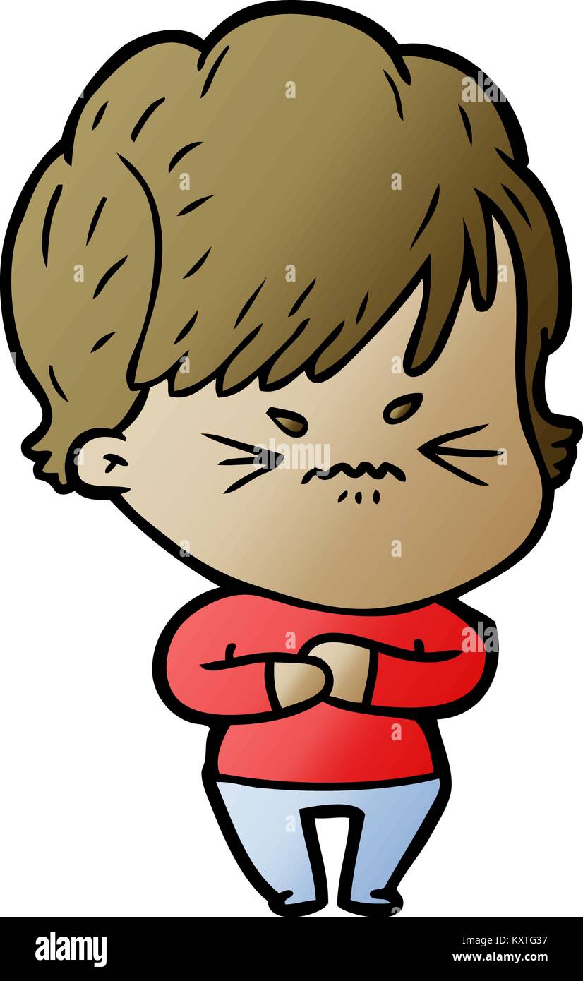 cartoon frustrated woman Stock Vector Image & Art - Alamy
