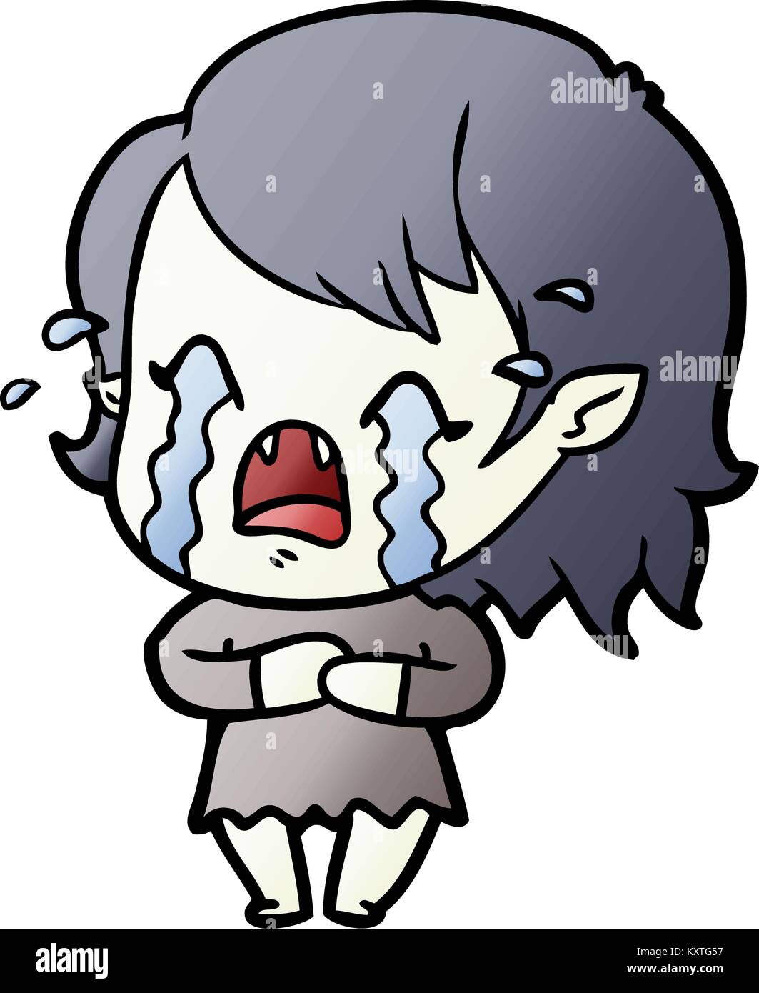 cartoon crying vampire girl Stock Vector Image & Art - Alamy