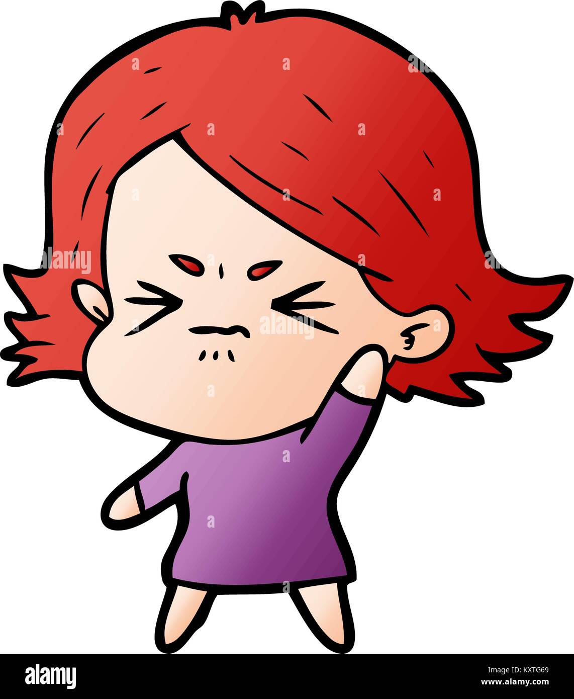 cartoon angry girl Stock Vector Image & Art - Alamy