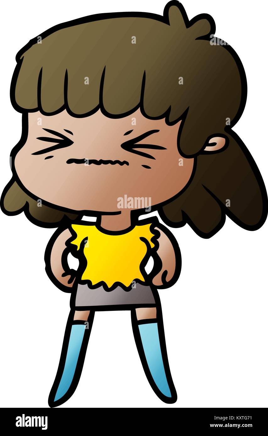 cartoon angry girl Stock Vector Image & Art - Alamy
