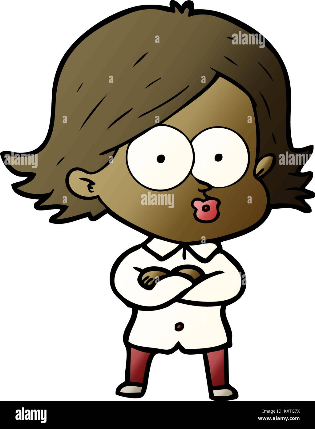 cartoon girl pouting Stock Vector Image & Art - Alamy