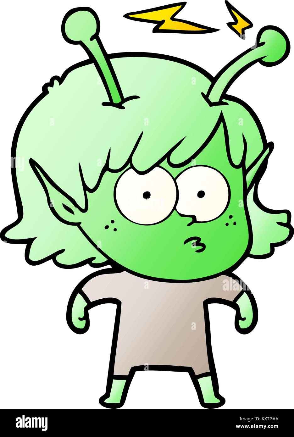 cartoon alien girl Stock Vector Image & Art - Alamy