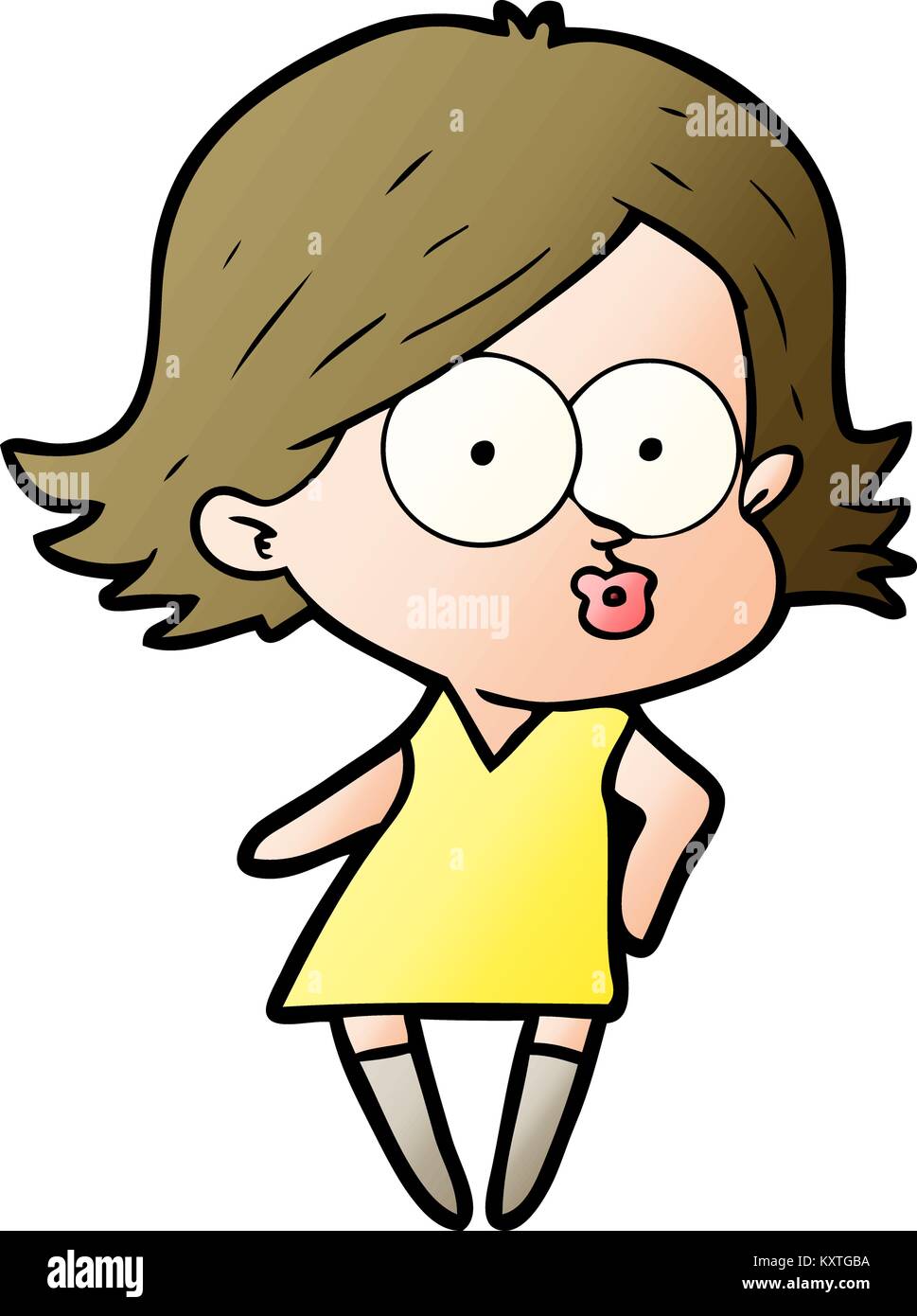 cartoon girl pouting Stock Vector Image & Art - Alamy