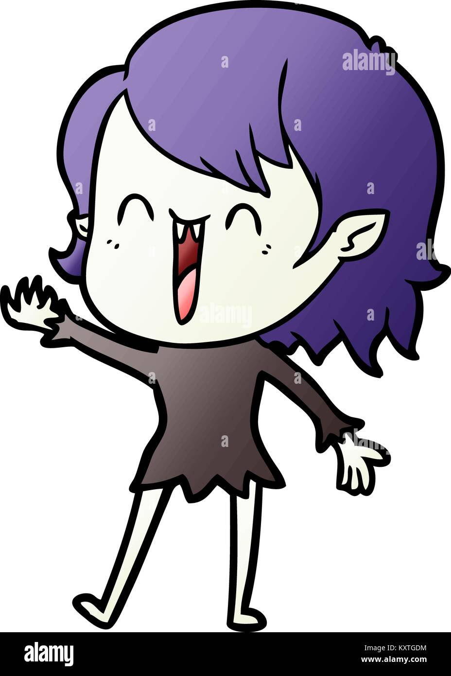 cute cartoon happy vampire girl Stock Vector Image & Art - Alamy