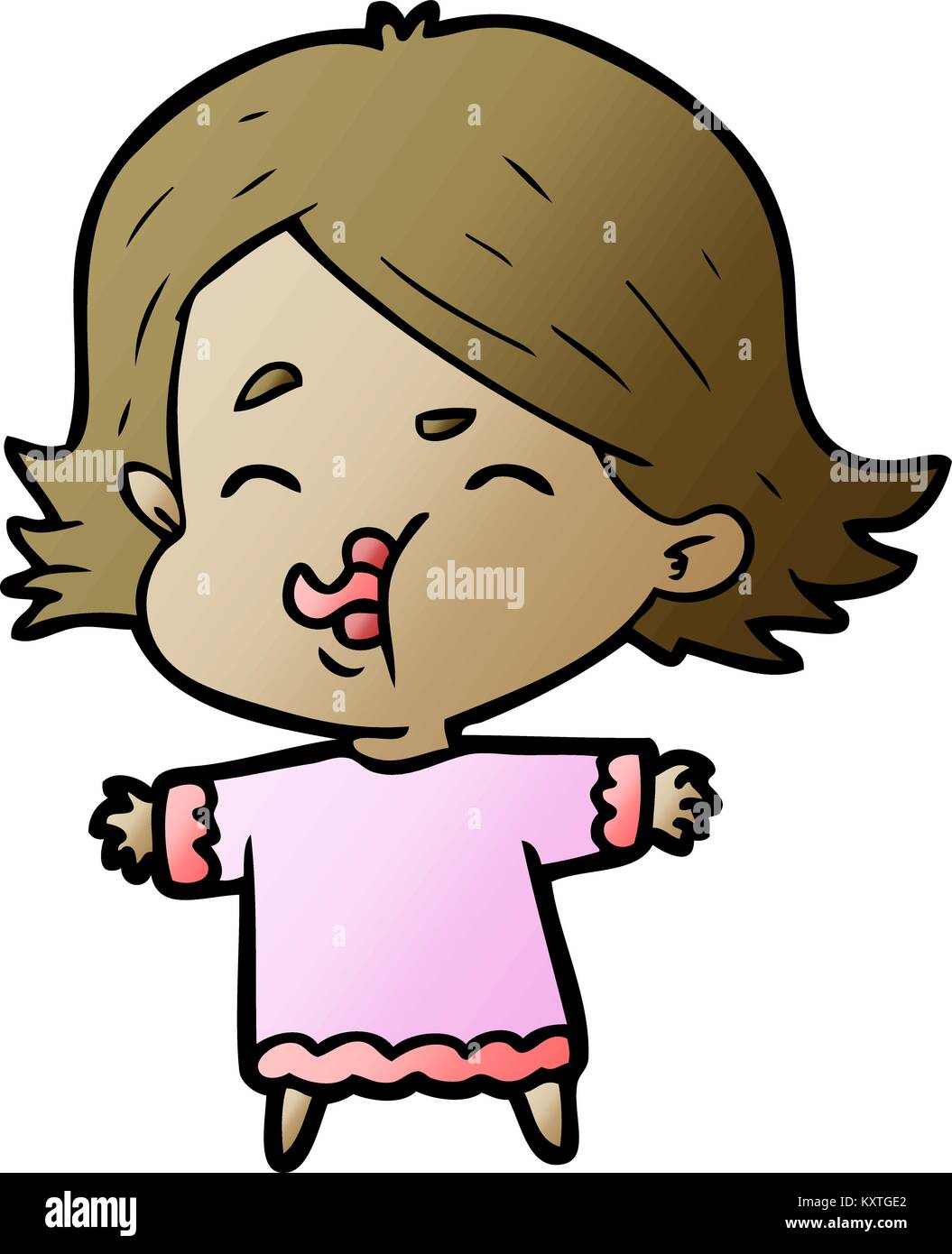 cartoon girl pulling face Stock Vector Image & Art - Alamy