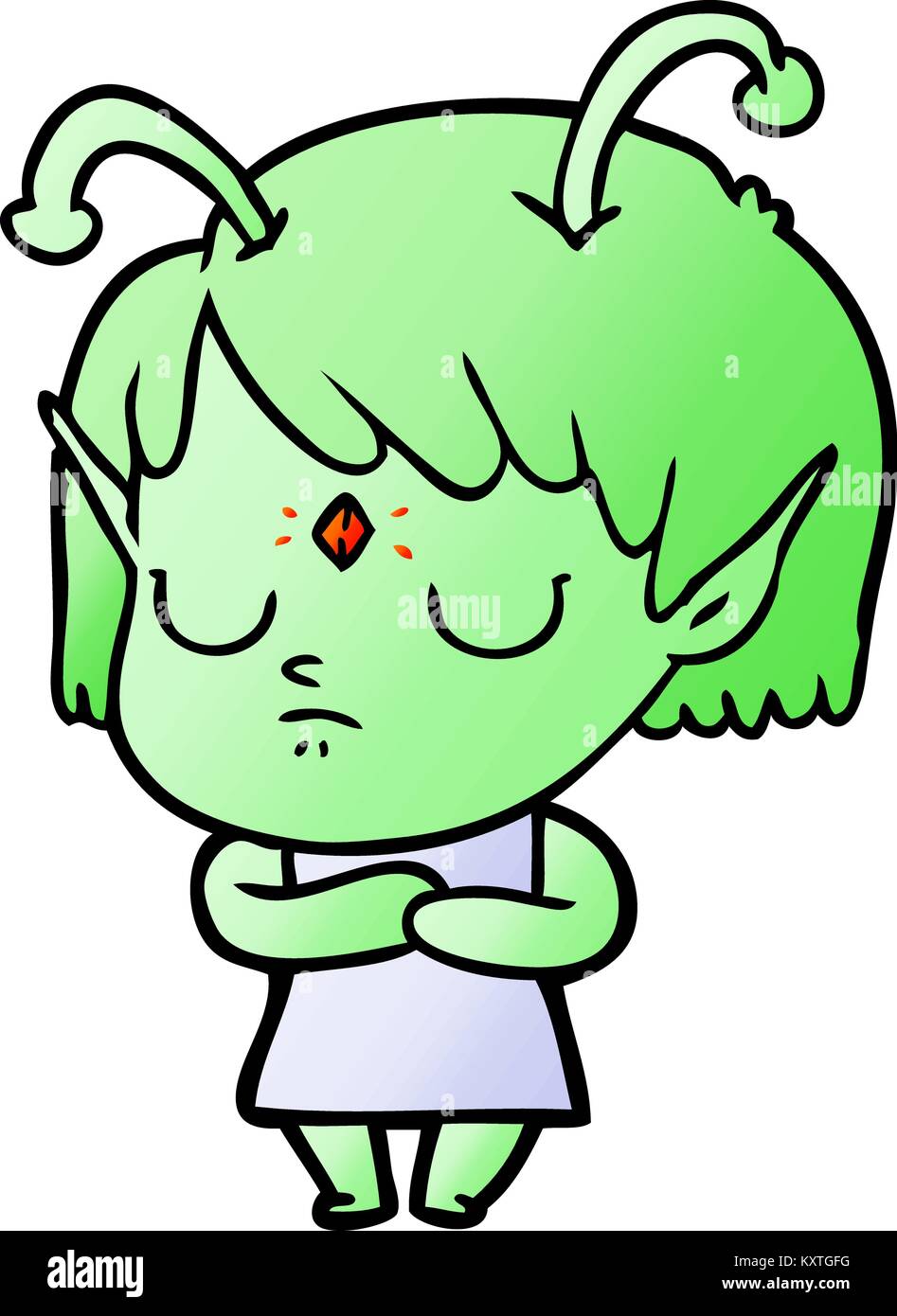 cartoon alien girl Stock Vector Image & Art - Alamy