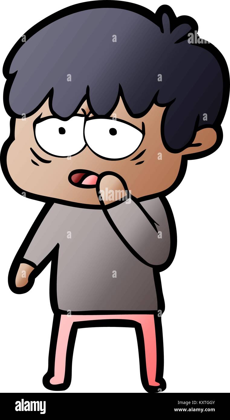 cartoon exhausted boy Stock Vector Image & Art - Alamy