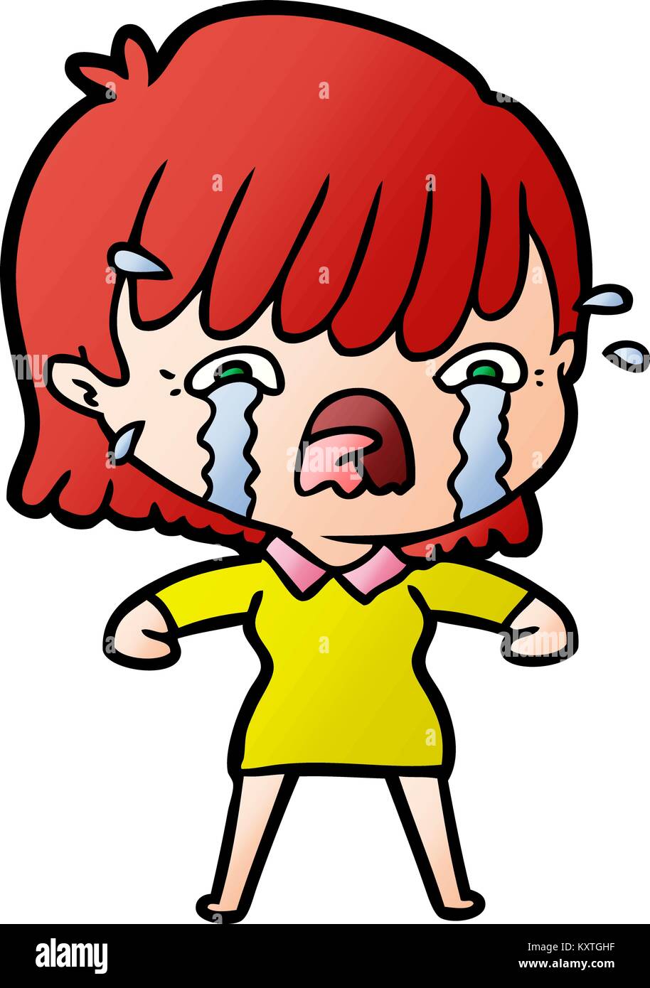 cartoon girl crying Stock Vector Image & Art - Alamy