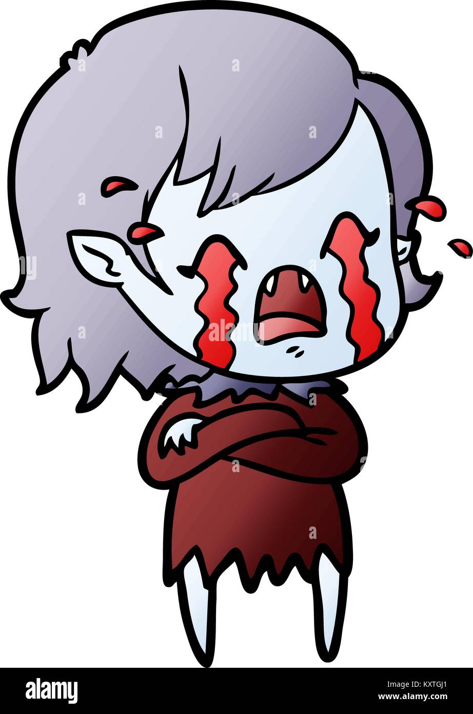cartoon crying vampire girl Stock Vector Image & Art - Alamy
