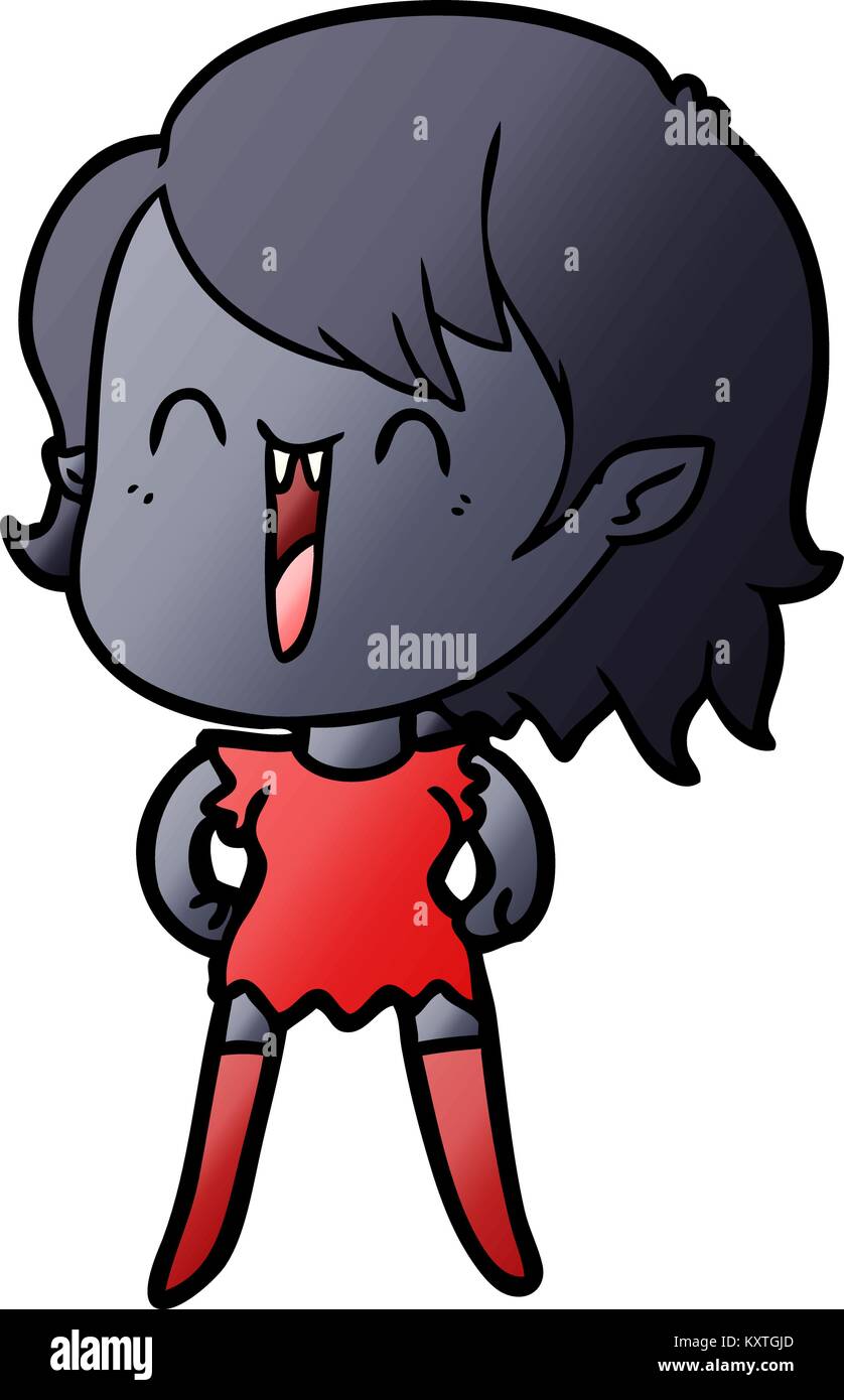 cute cartoon happy vampire girl Stock Vector Image & Art - Alamy
