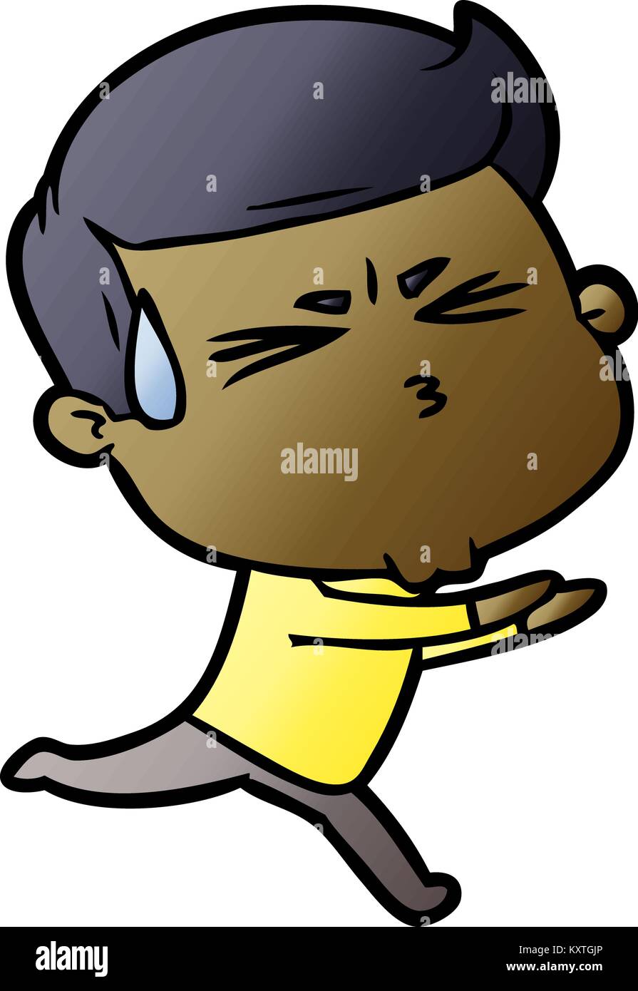 cartoon man sweating Stock Vector Image & Art - Alamy