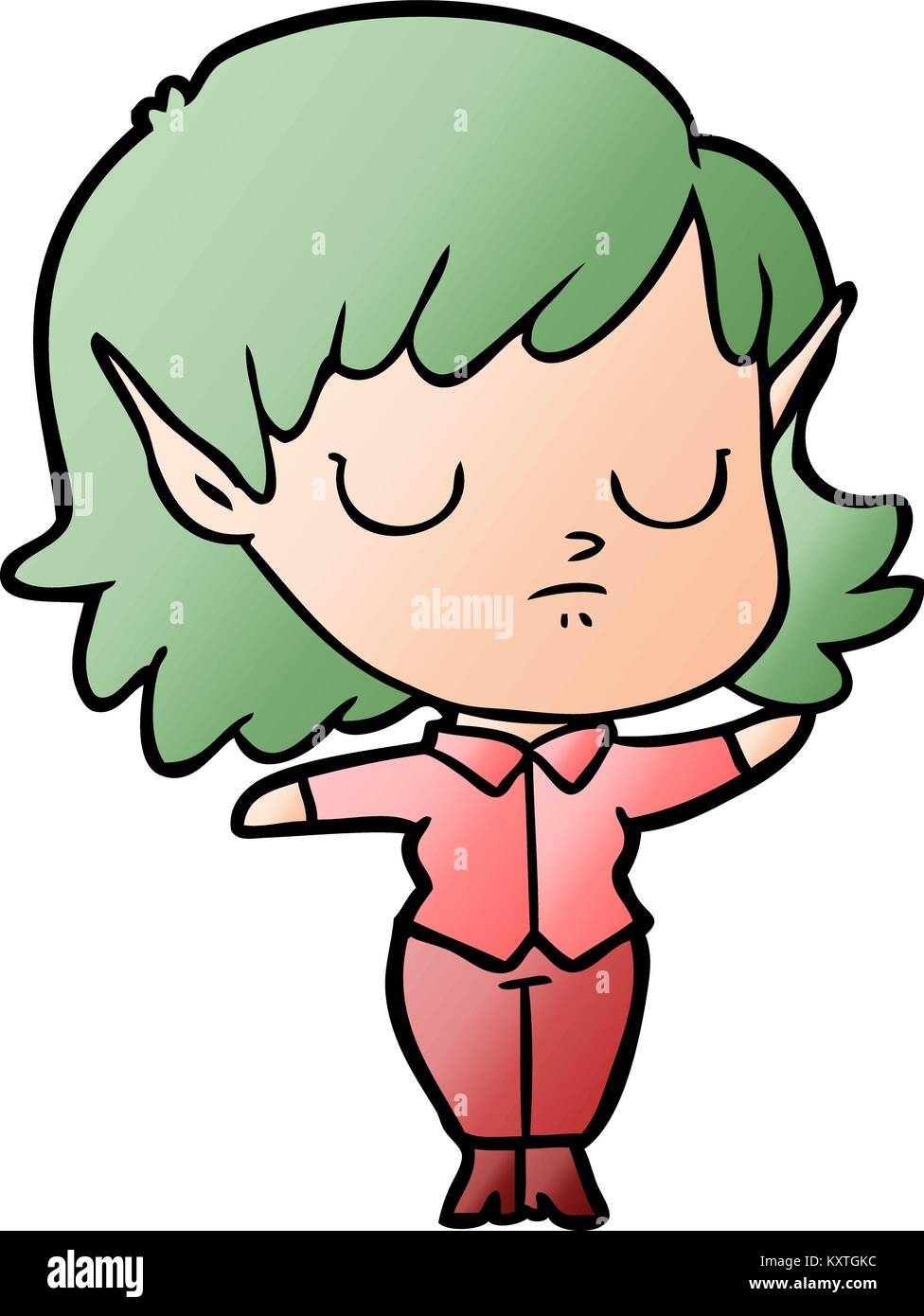 cartoon elf girl Stock Vector Image & Art - Alamy