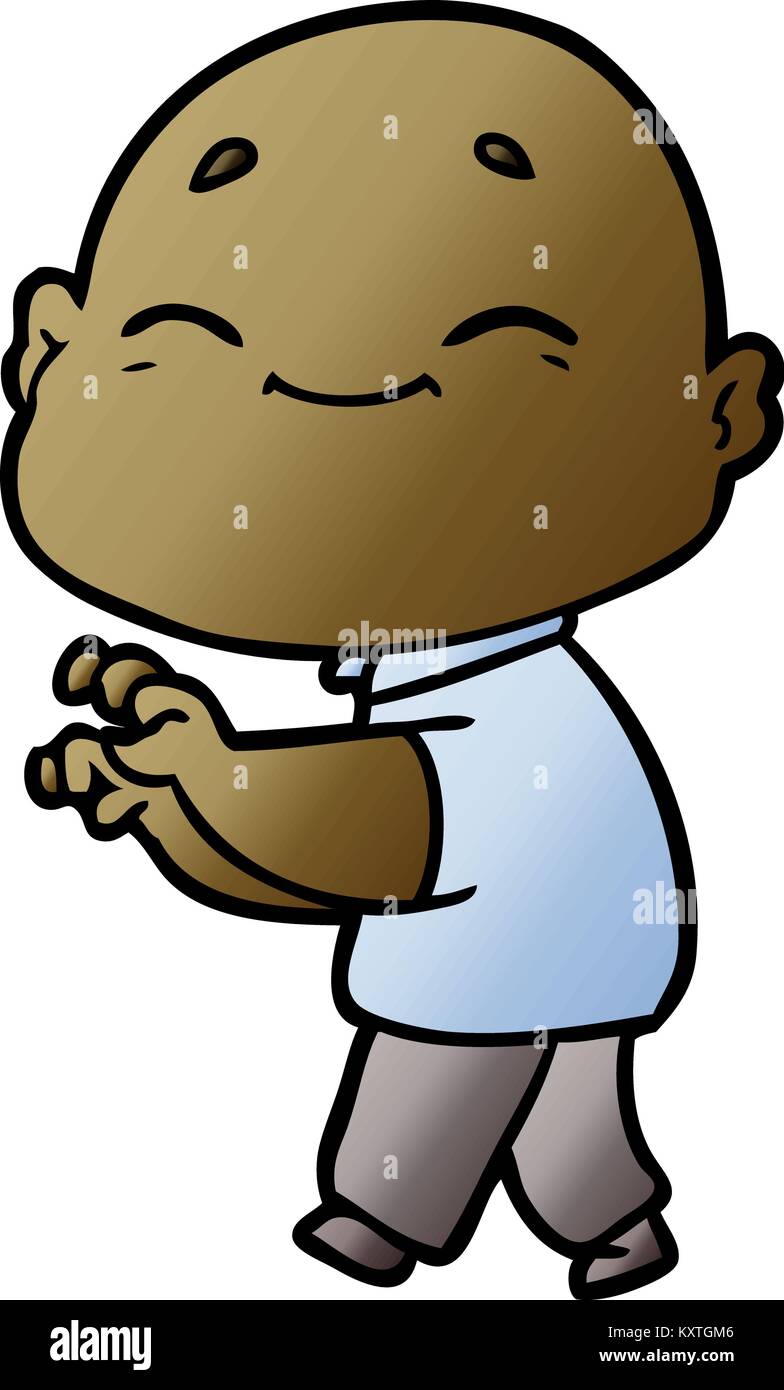 cartoon happy bald man Stock Vector Image & Art - Alamy