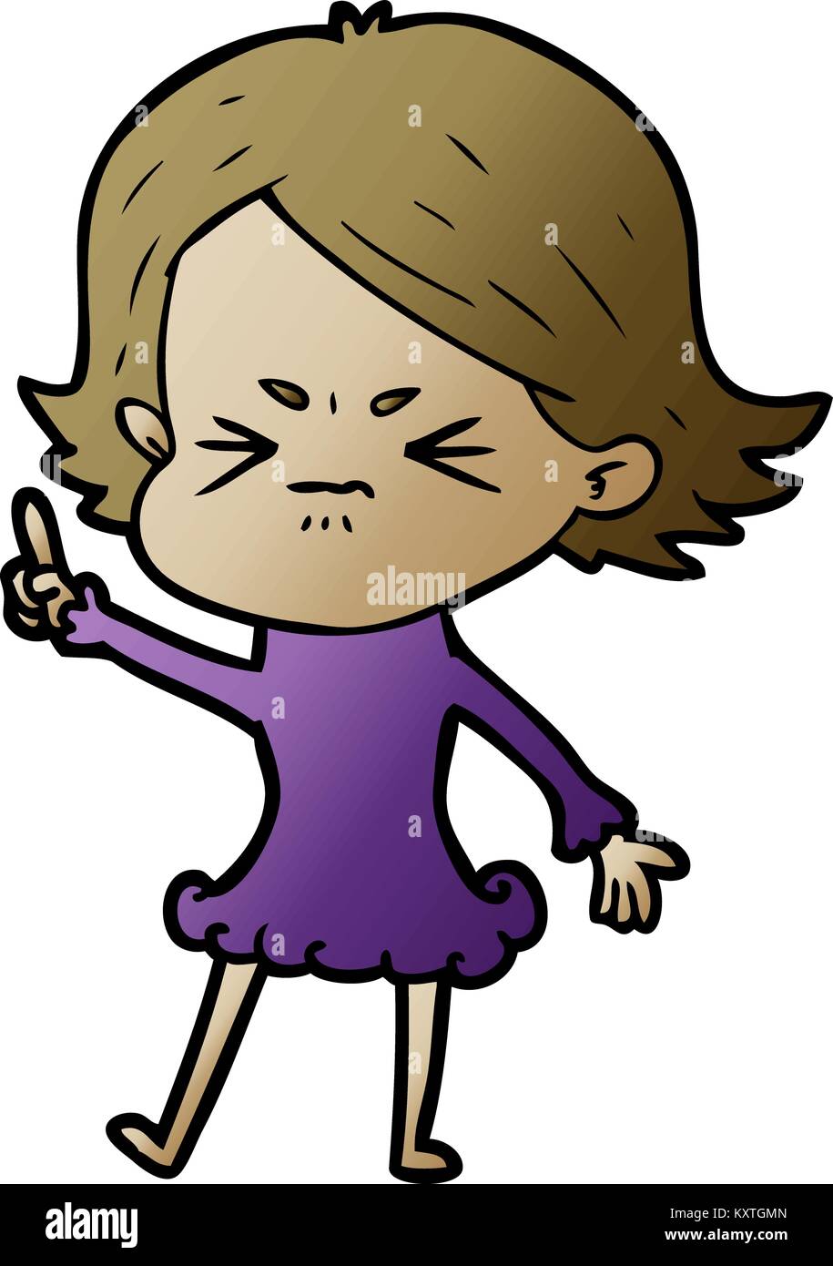 cartoon angry girl Stock Vector Image & Art - Alamy