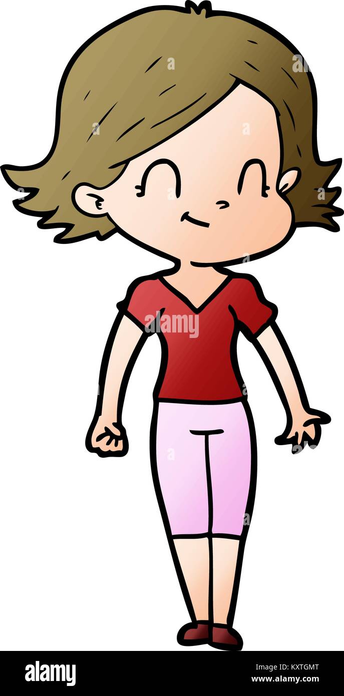 cartoon friendly girl Stock Vector Image & Art - Alamy